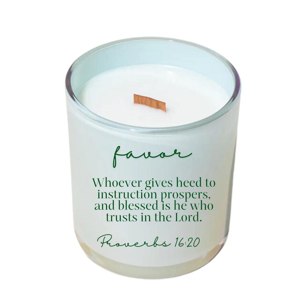 Favor Proverbs 16:20 14oz Coconut Soy Wax Clean Laundry – Scents of Vision